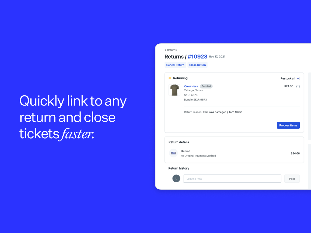 Loop Returns App Integration with Zendesk Support